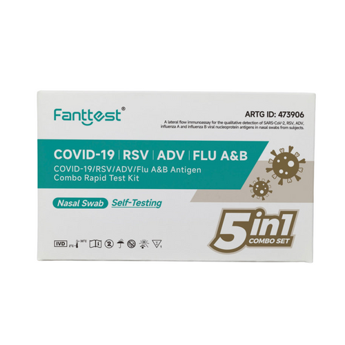 Fanttest COVID-19/RSV/ADV/FLU A&B Antigen Combo Rapid Test Kit (5 in 1)